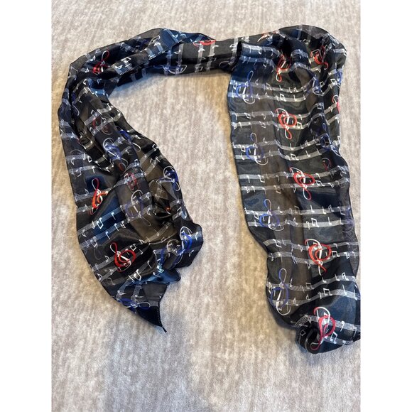 Accessories | Rectangle Music Note Fashion Rectangle Scarf Black Stripe ...